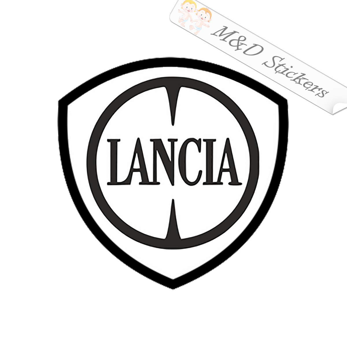 Lancia Cars Logo (4.5" - 30") Vinyl Decal in Different colors & size f ...
