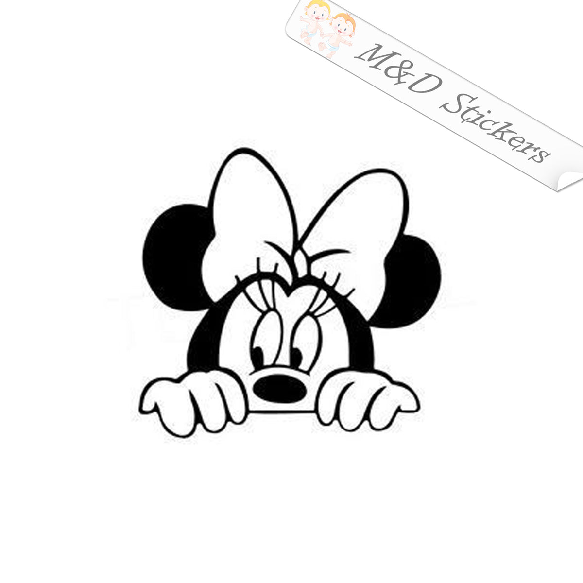 2x Peaking Minnie Mouse Vinyl Decal Sticker Different colors & size fo ...