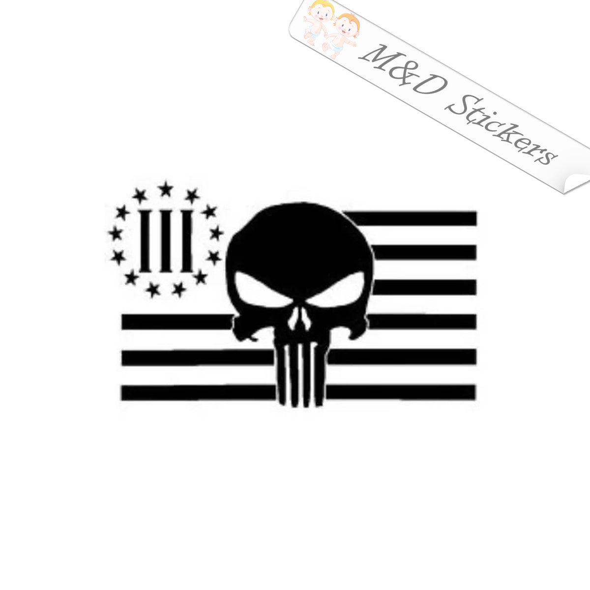 2x 3 percent - true patriots US flag punisher Vinyl Decal Sticker Diff ...