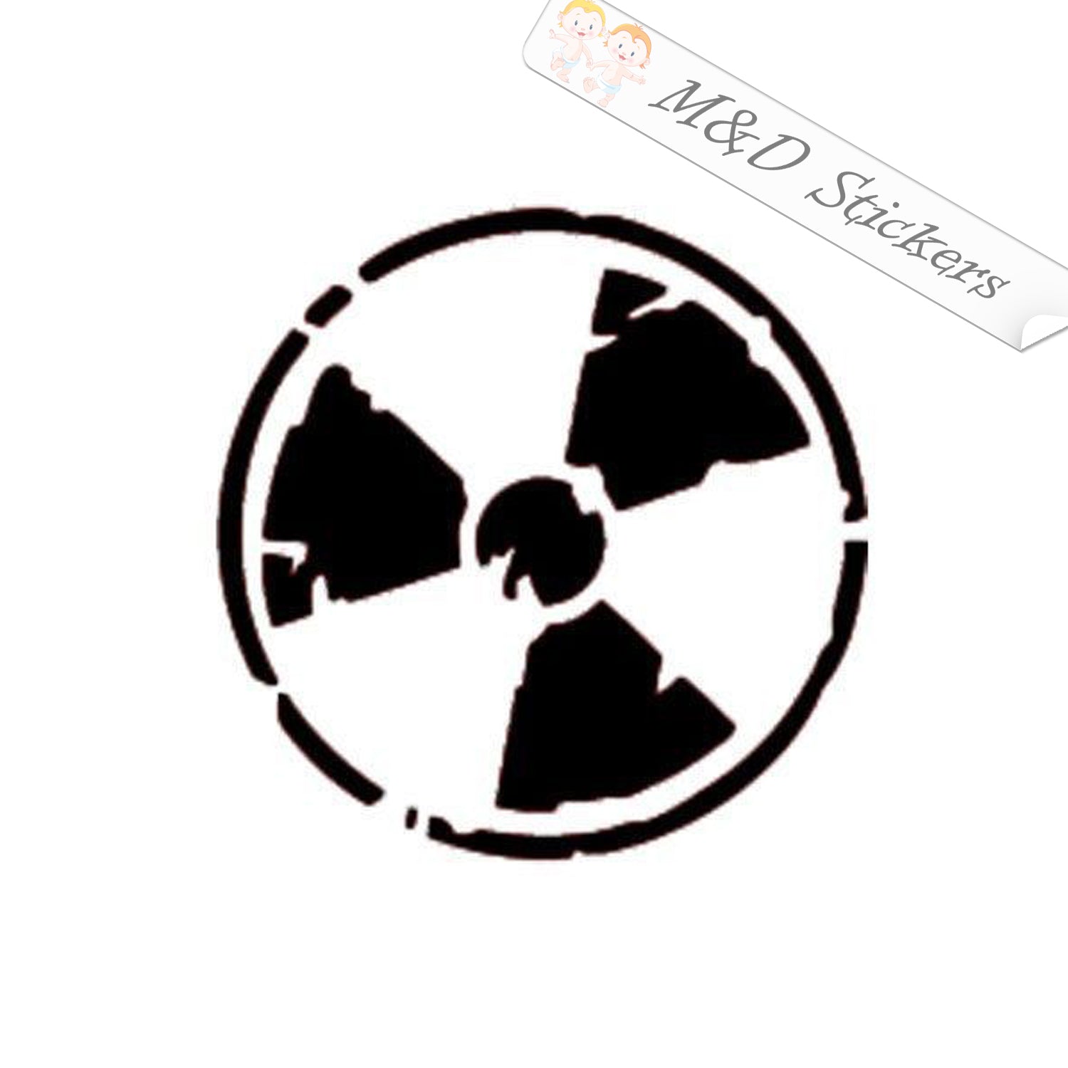 2x Radioactive Distressed Sign Vinyl Decal Sticker Different colors ...
