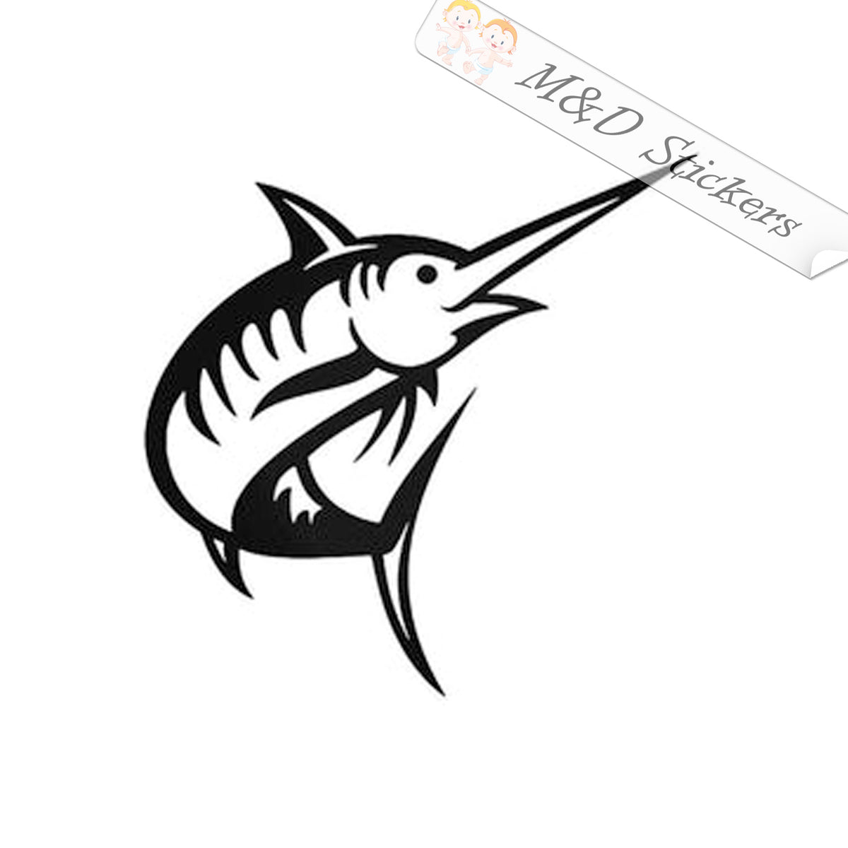 Marlin (4.5" - 30") Vinyl Decal in Different colors & size for Cars/Bi ...