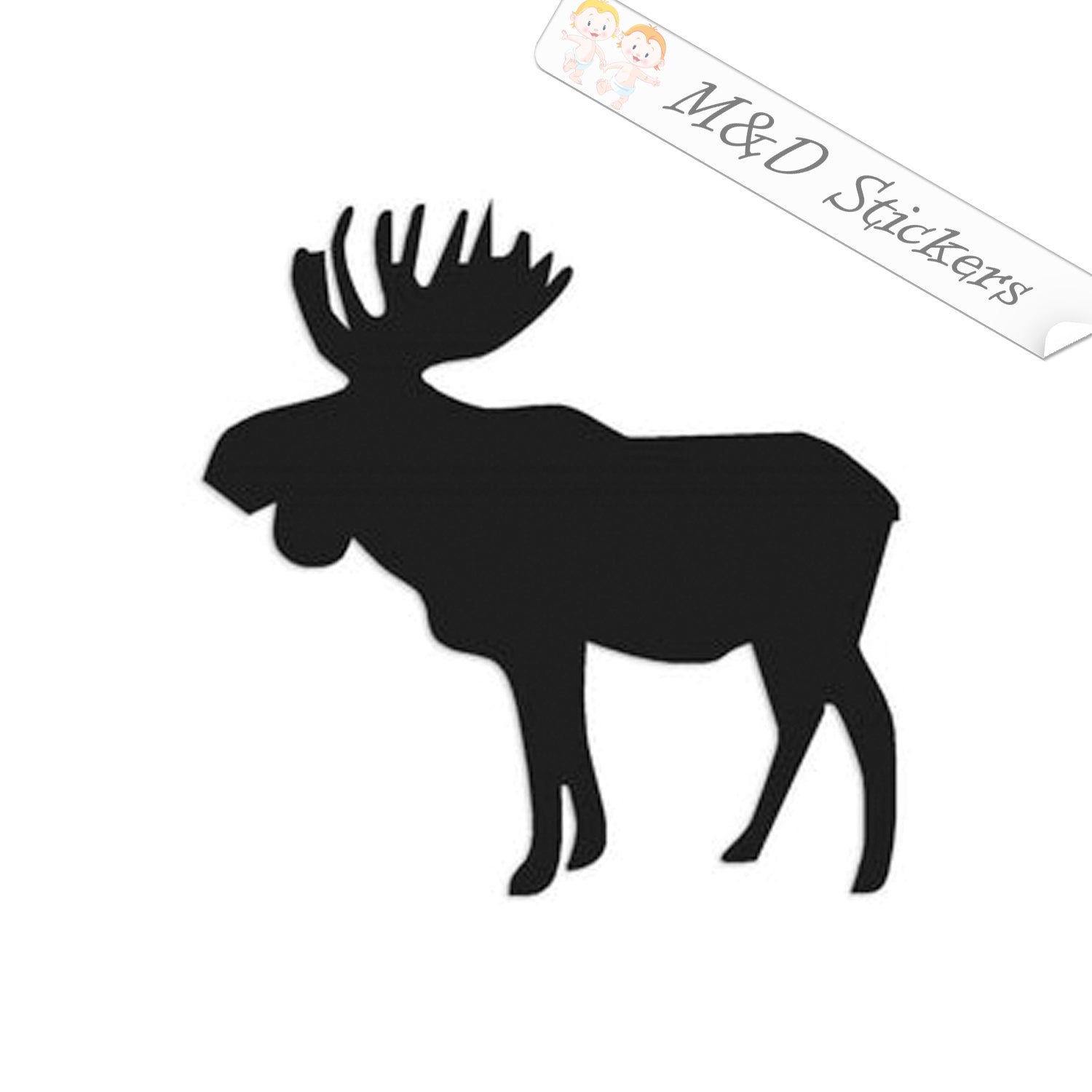 Moose (4.5" - 30") Vinyl Decal in Different colors & size for Cars/Bik ...