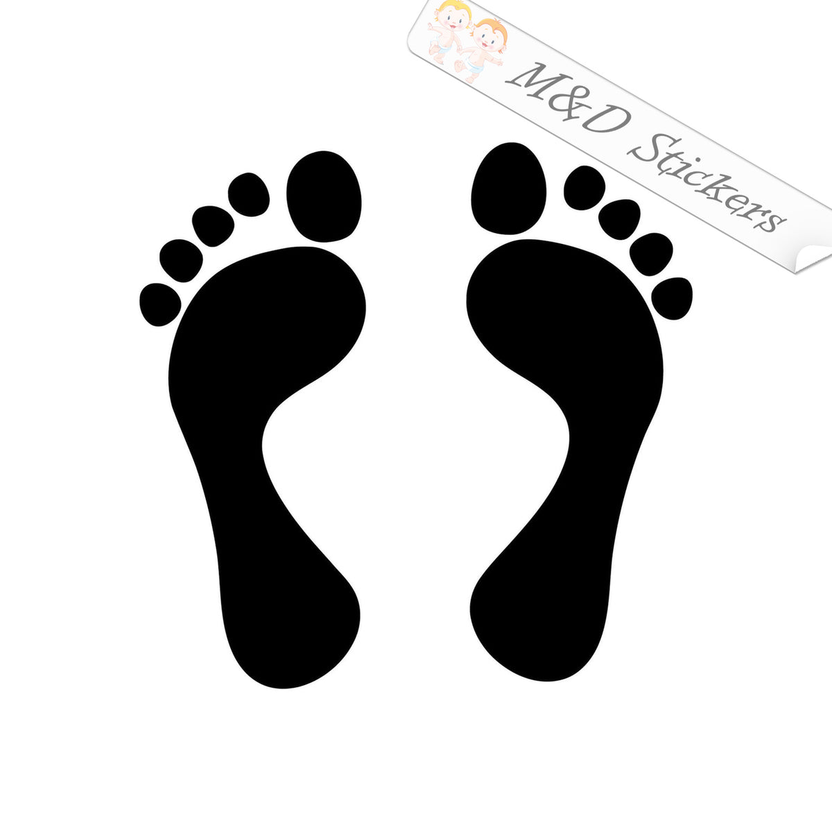 Foot steps floor markings (4.5" - 30") Vinyl Decal in Different colors ...