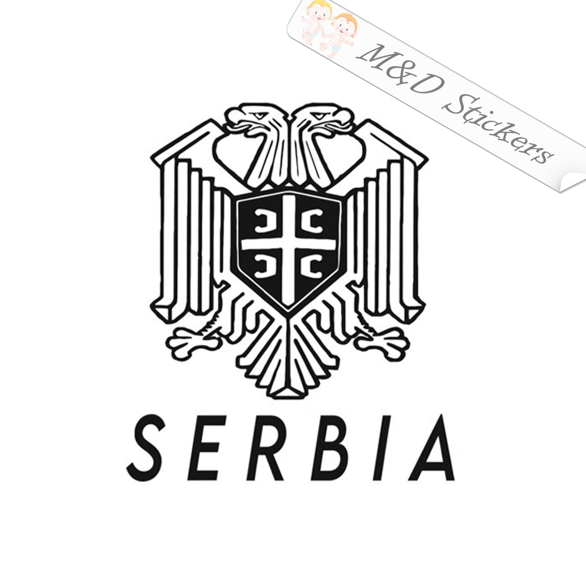 Serbian Coat of Arms (4.5" - 30") Decal in Different colors & size for ...