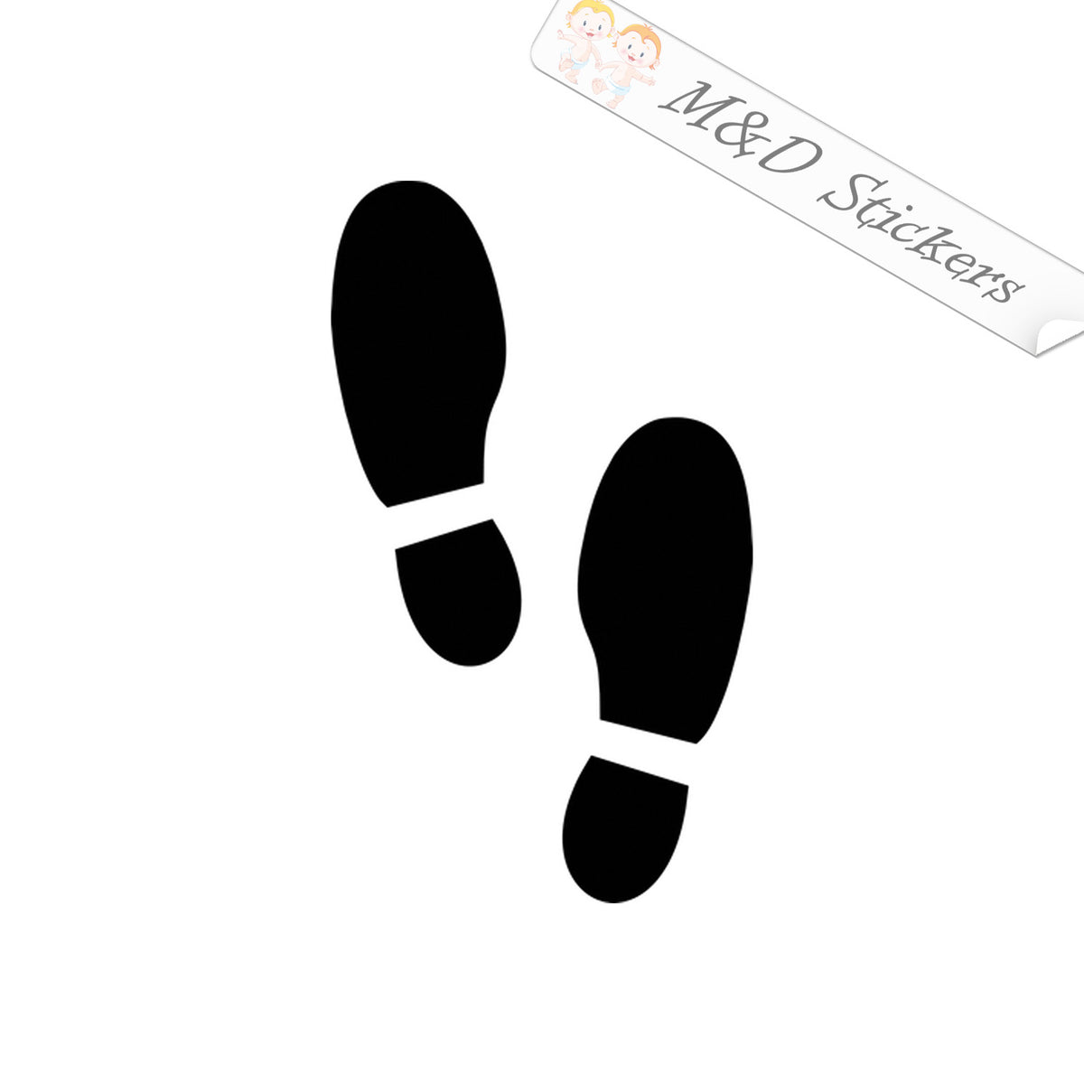 Foot steps floor markings (4.5" - 30") Vinyl Decal in Different colors ...