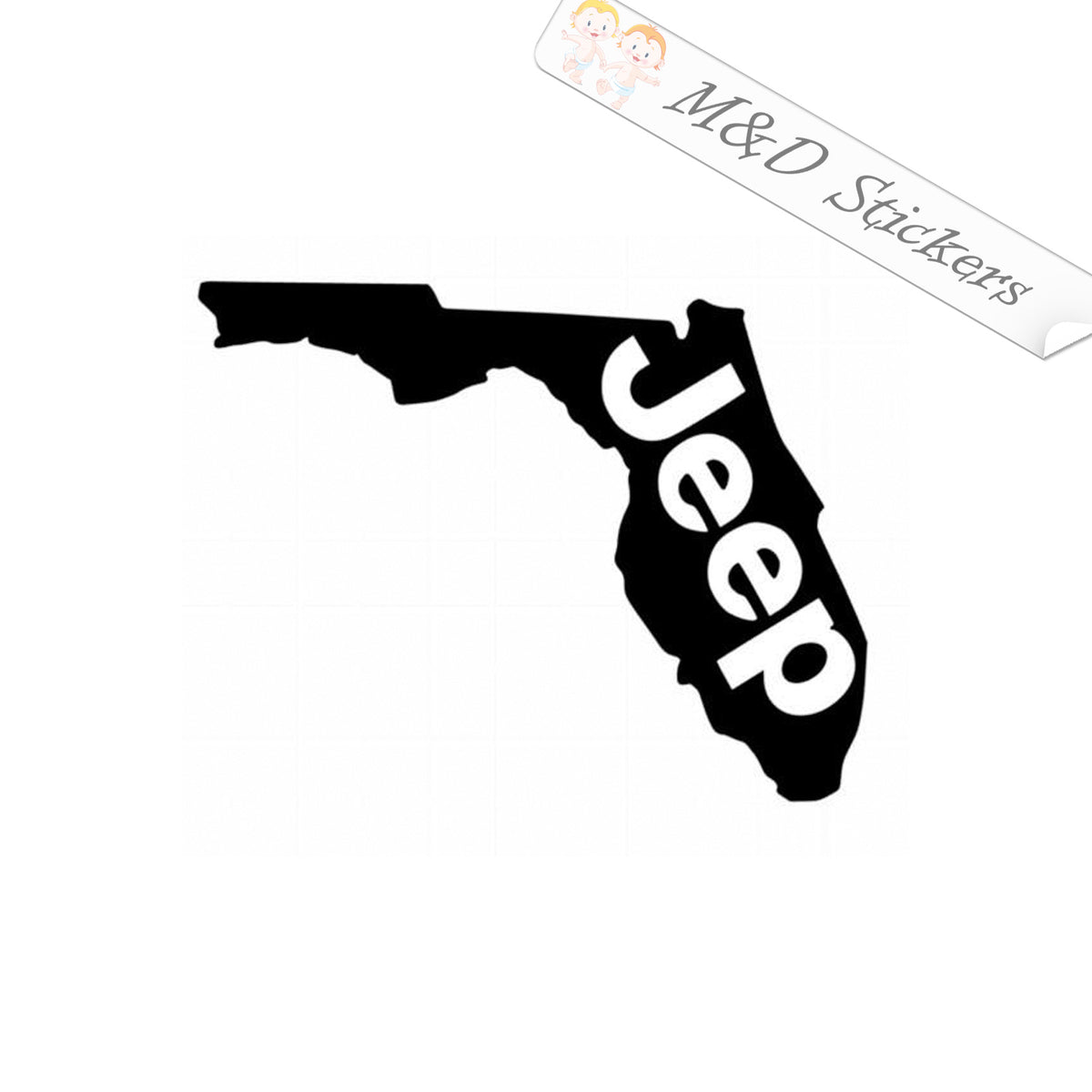 Florida State Borders Shape Jeep (4.5" - 30") Vinyl Decal in Different ...