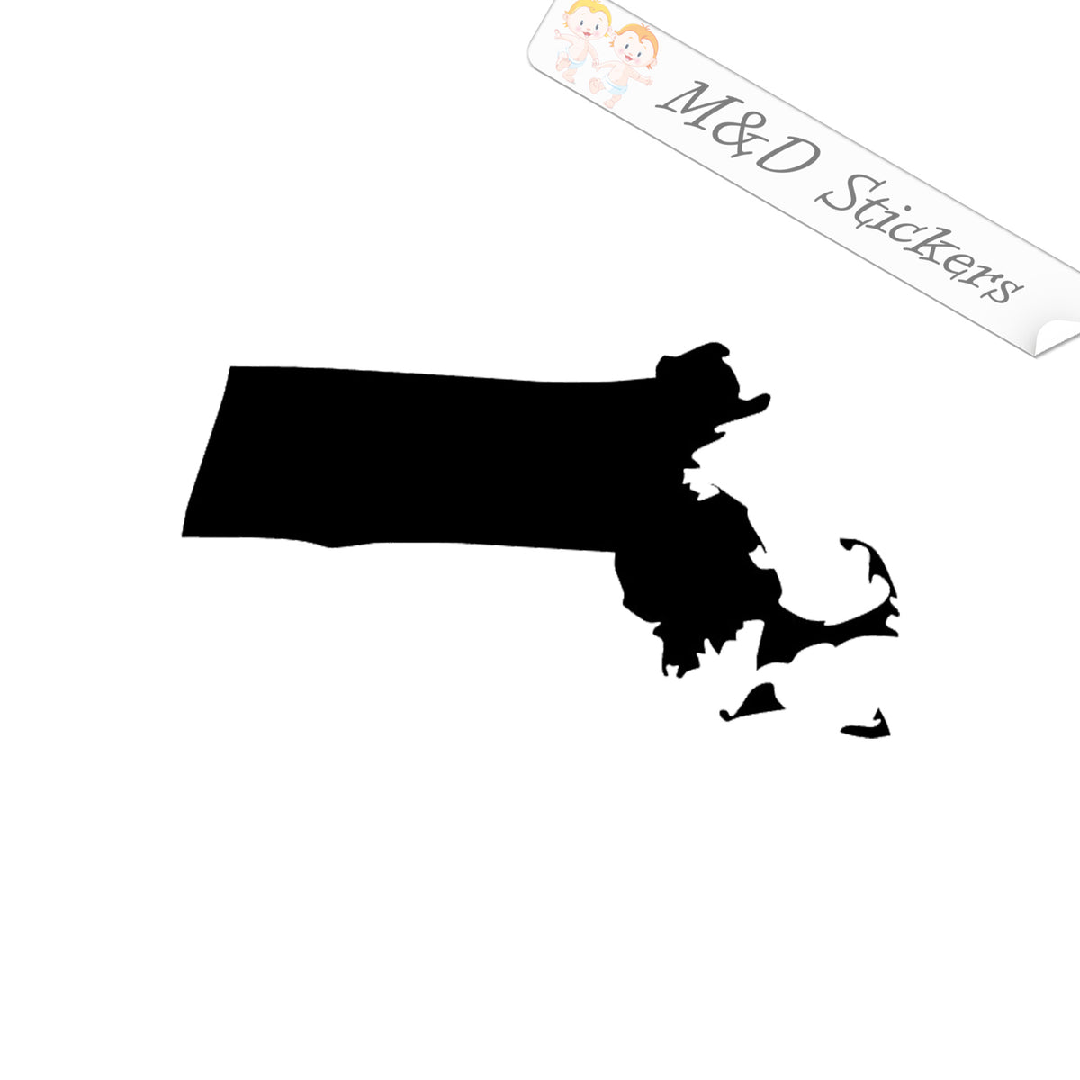 Massachusetts State Shape Home (4.5" - 30") Vinyl Decal in Different c ...