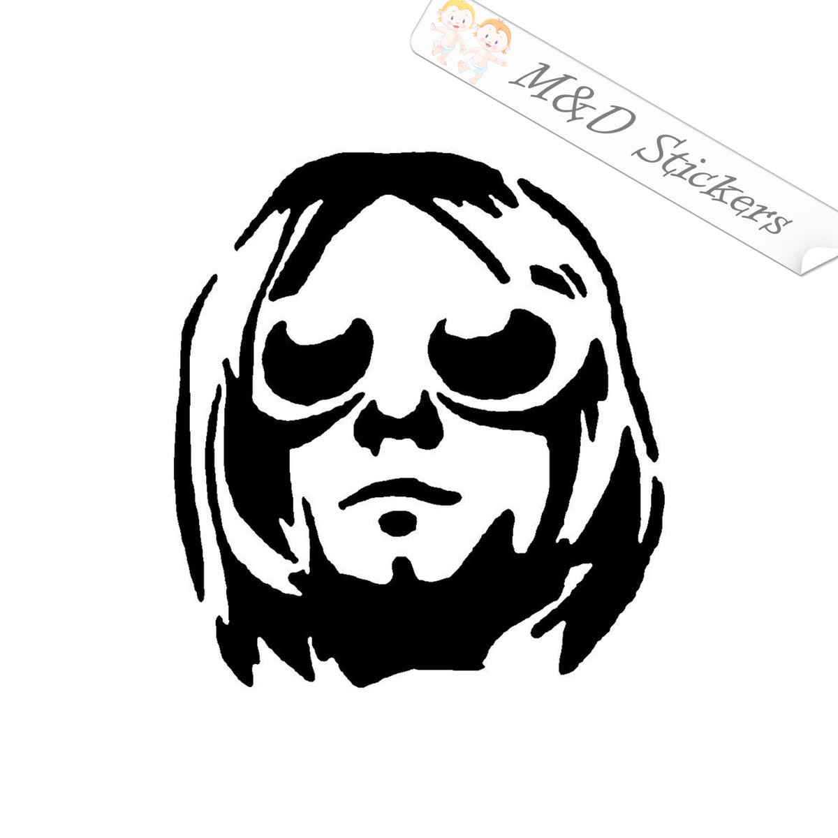 2x Kurt Cobain Vinyl Decal Sticker Different colors & size for Cars/Bi ...
