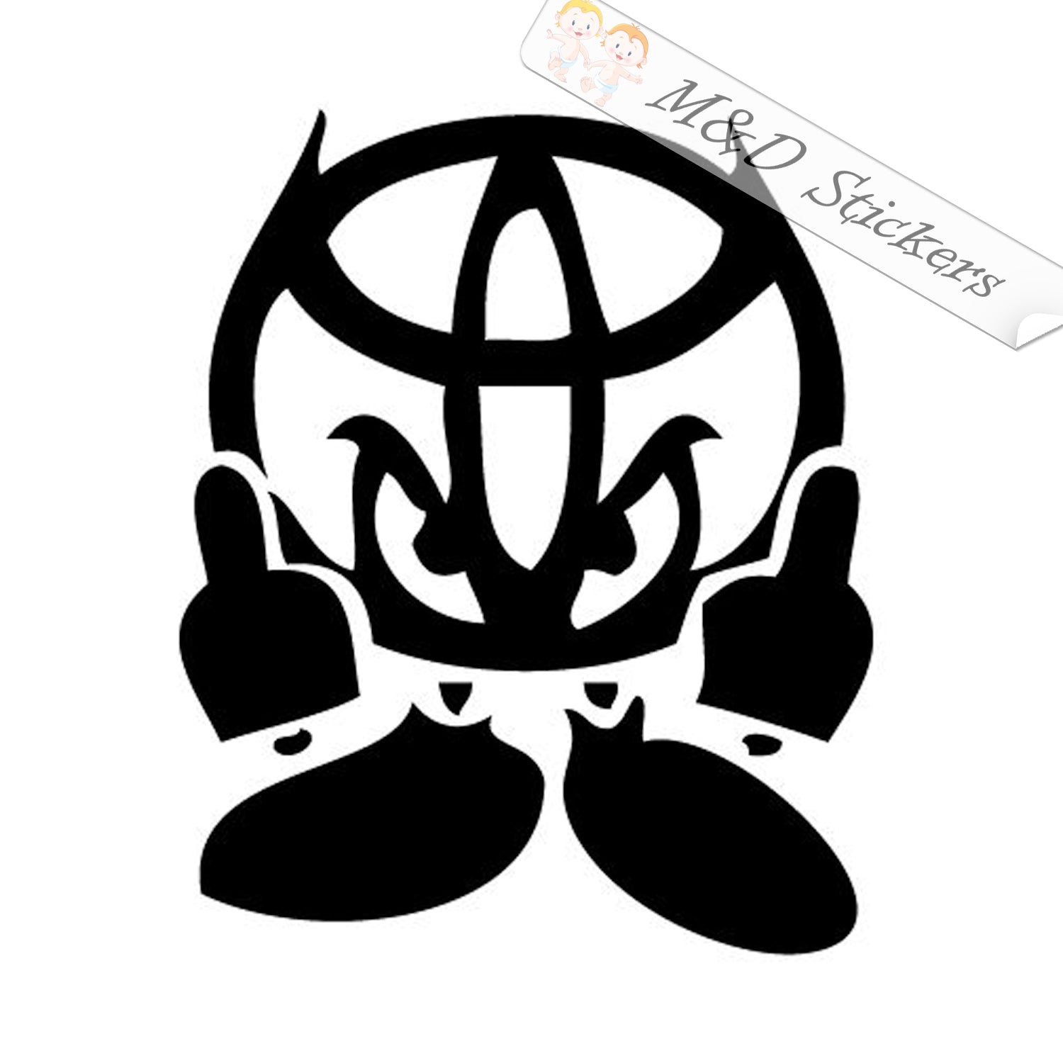 Toyota Devil Logo Red Flame Toyota Horns Decal / Sticker