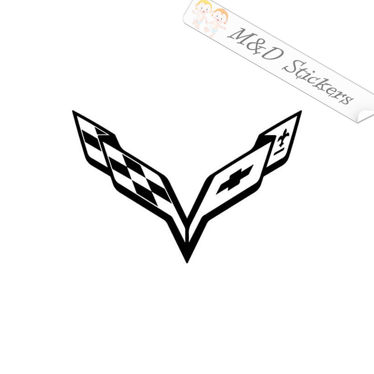 2x Corvette Logo Vinyl Decal Sticker Different colors & size for Cars ...
