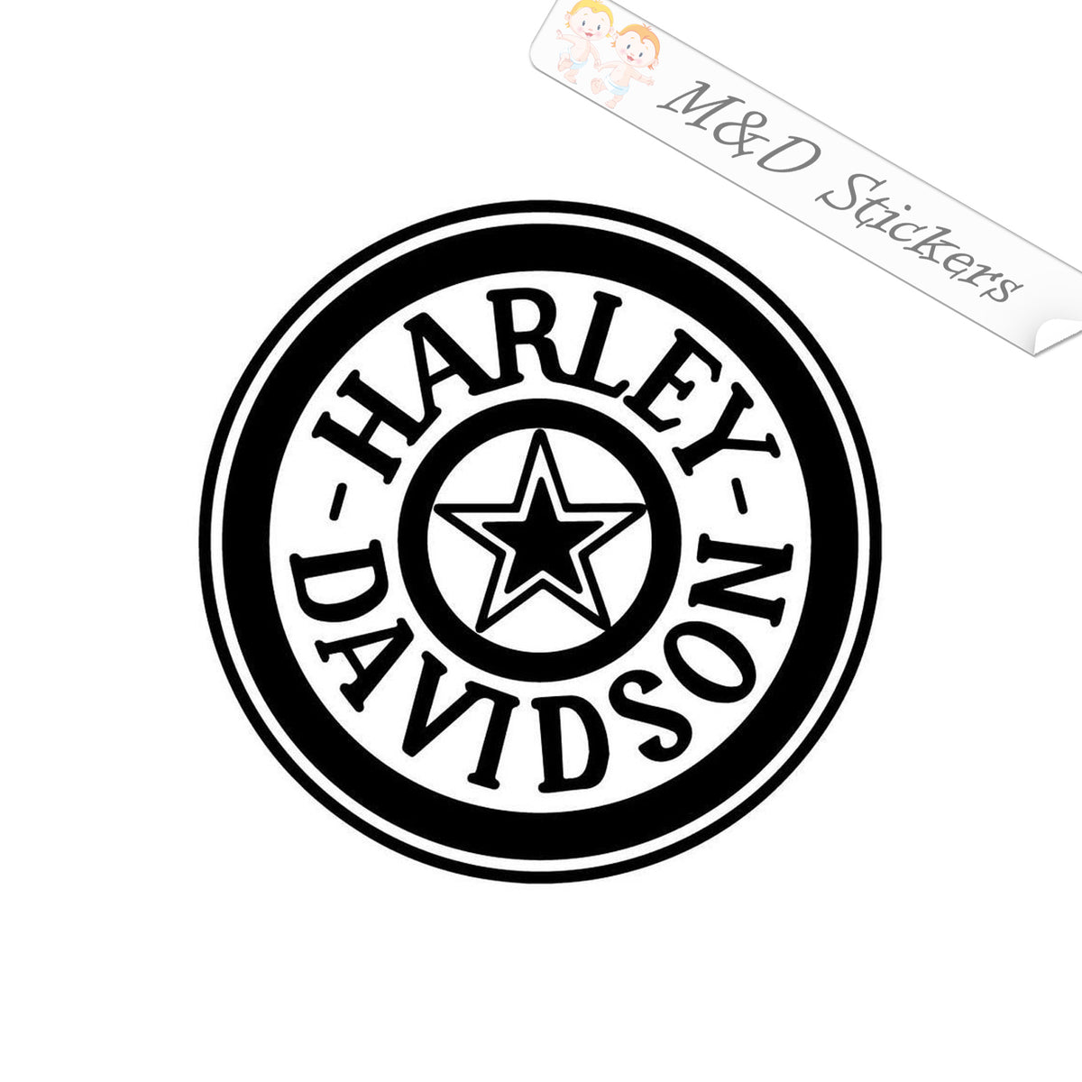 2x Round Harley-Davidson Logo Vinyl Decal Sticker Different colors & s ...
