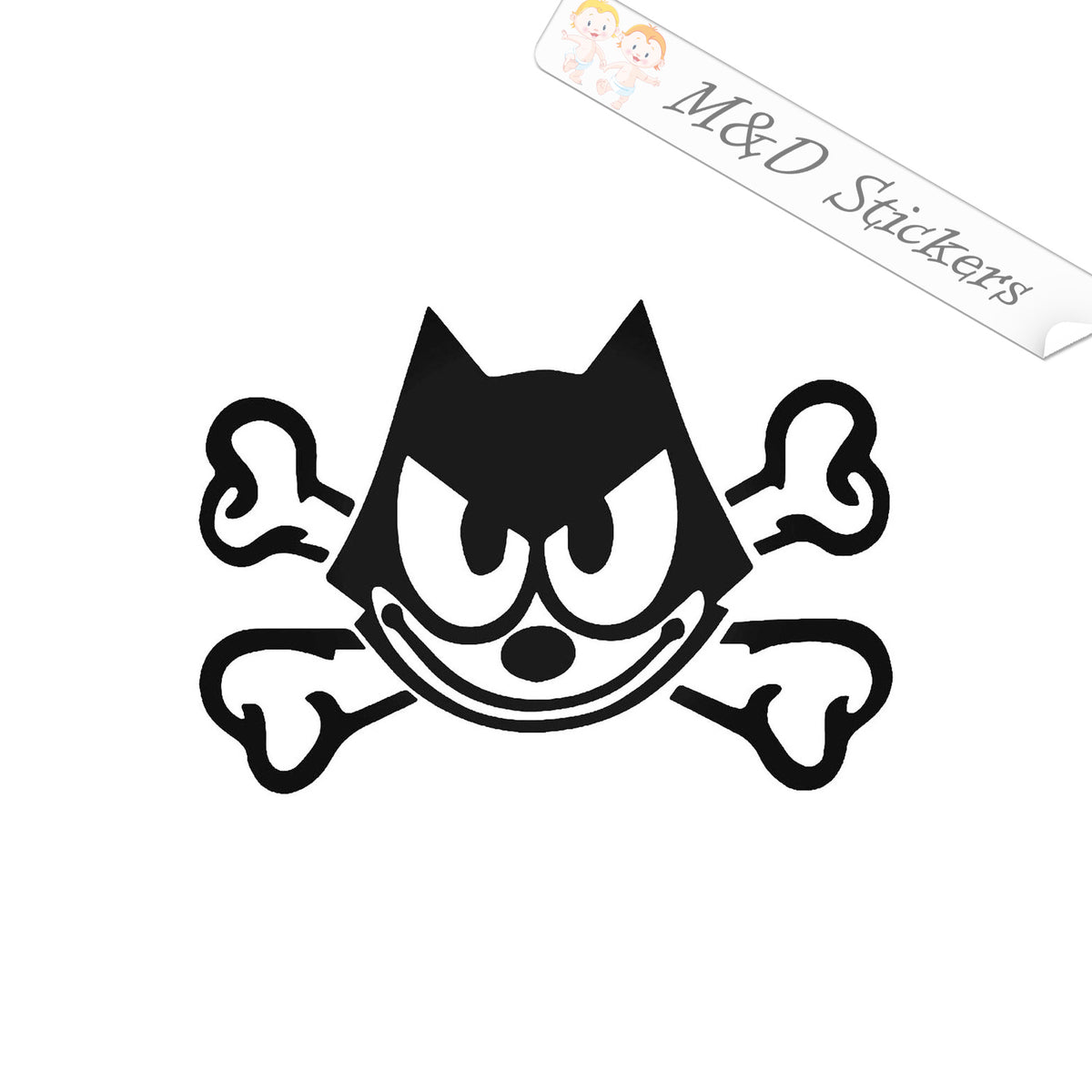 2x Felix the Cat Crossbones Vinyl Decal Sticker Different colors & siz ...
