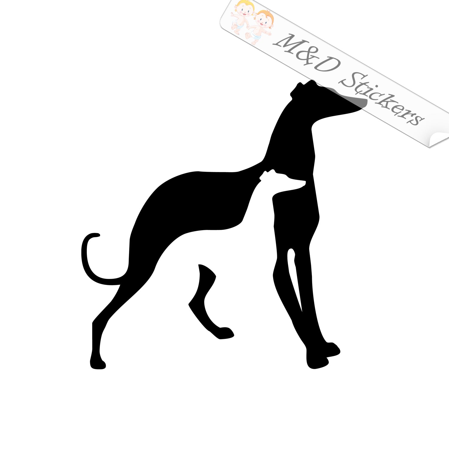2x Greyhound Vinyl Decal Sticker Different colors & size for Cars/Bike ...