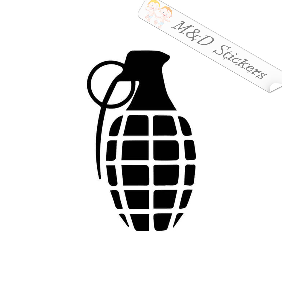 2x Grenade Vinyl Decal Sticker Different colors & size for Cars/Bikes ...