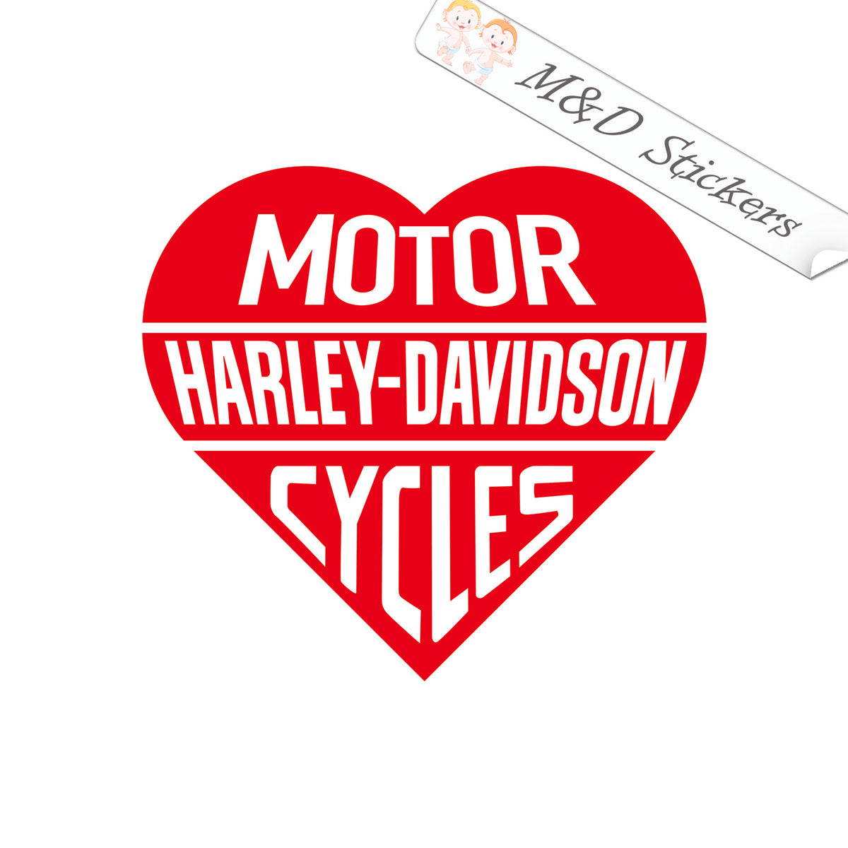 2x Harley-Davidson Heart shaped logo Vinyl Decal Sticker Different col ...