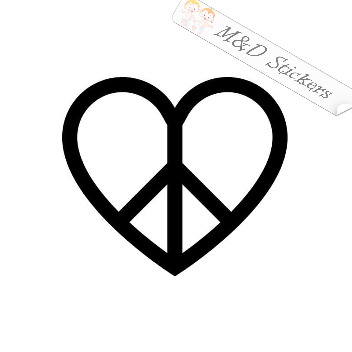 2x Love-Peace Logo Vinyl Decal Sticker Different colors & size for Car ...
