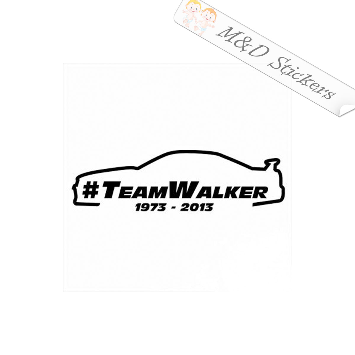 2x Fast & Furious Team Paul Walker autograph Decal Sticker Different c ...