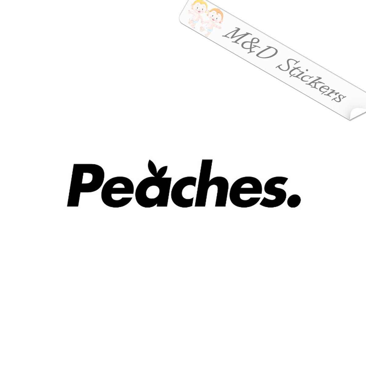 Peaches (4.5" - 30") Vinyl Decal in Different colors & size for Cars/B ...