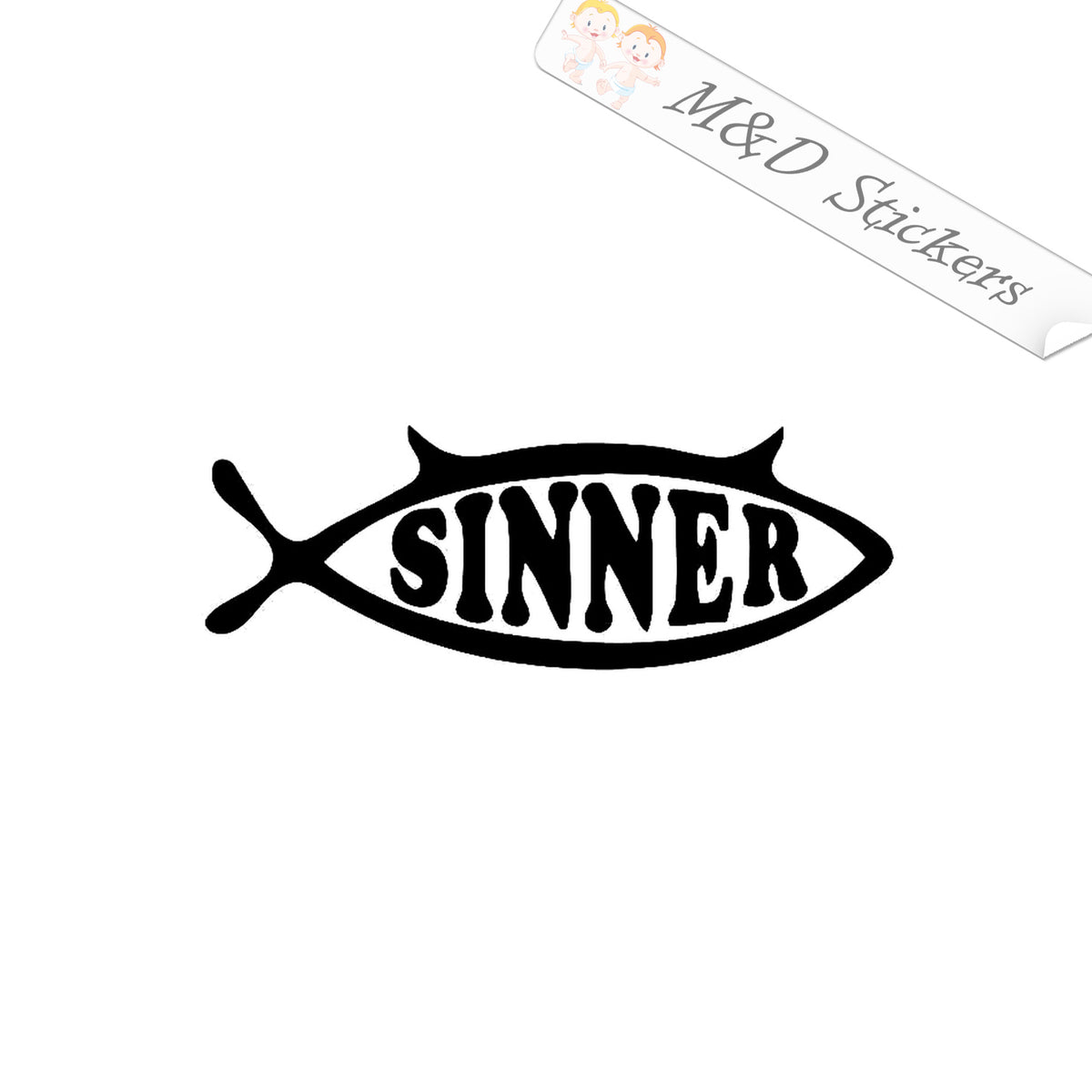 2x Sinner Vinyl Decal Sticker Different colors & size for Cars/Bikes/W ...