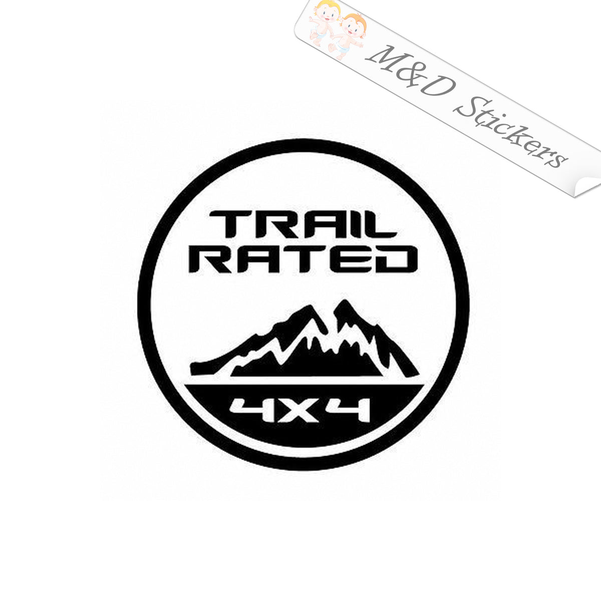 Jeep Trail Rated Emblem (4.5" - 29") Vinyl Decal in Different colors ...