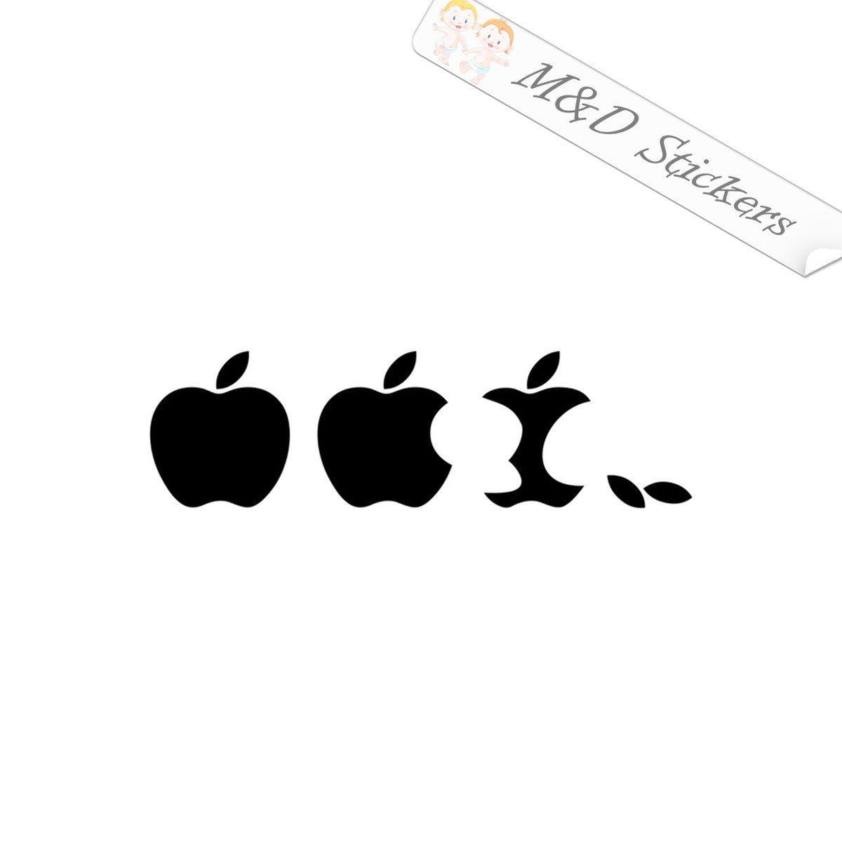 2x Eaten Apple Vinyl Decal Sticker Different colors & size for Cars/Bi ...