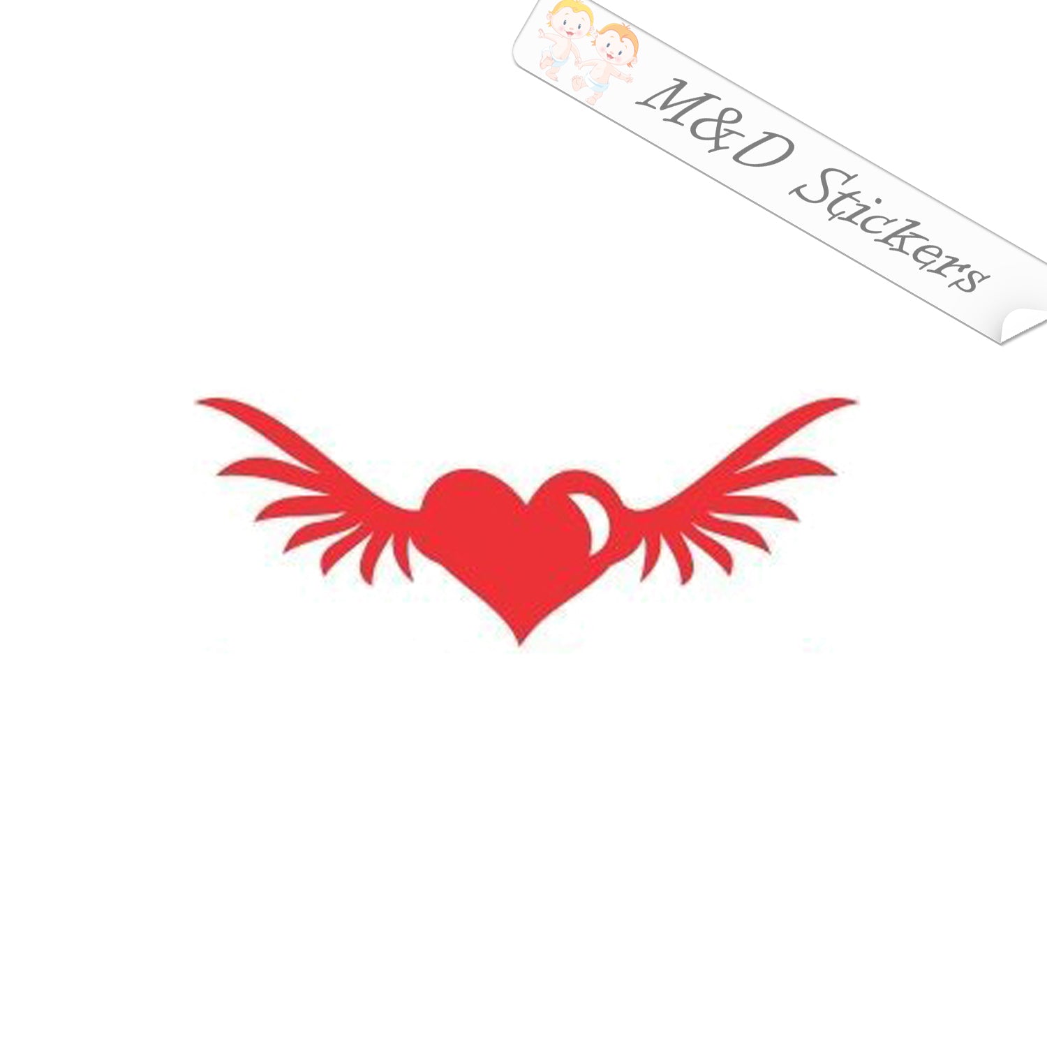 2x Heart with wings Vinyl Decal Sticker Different colors & size for Ca ...