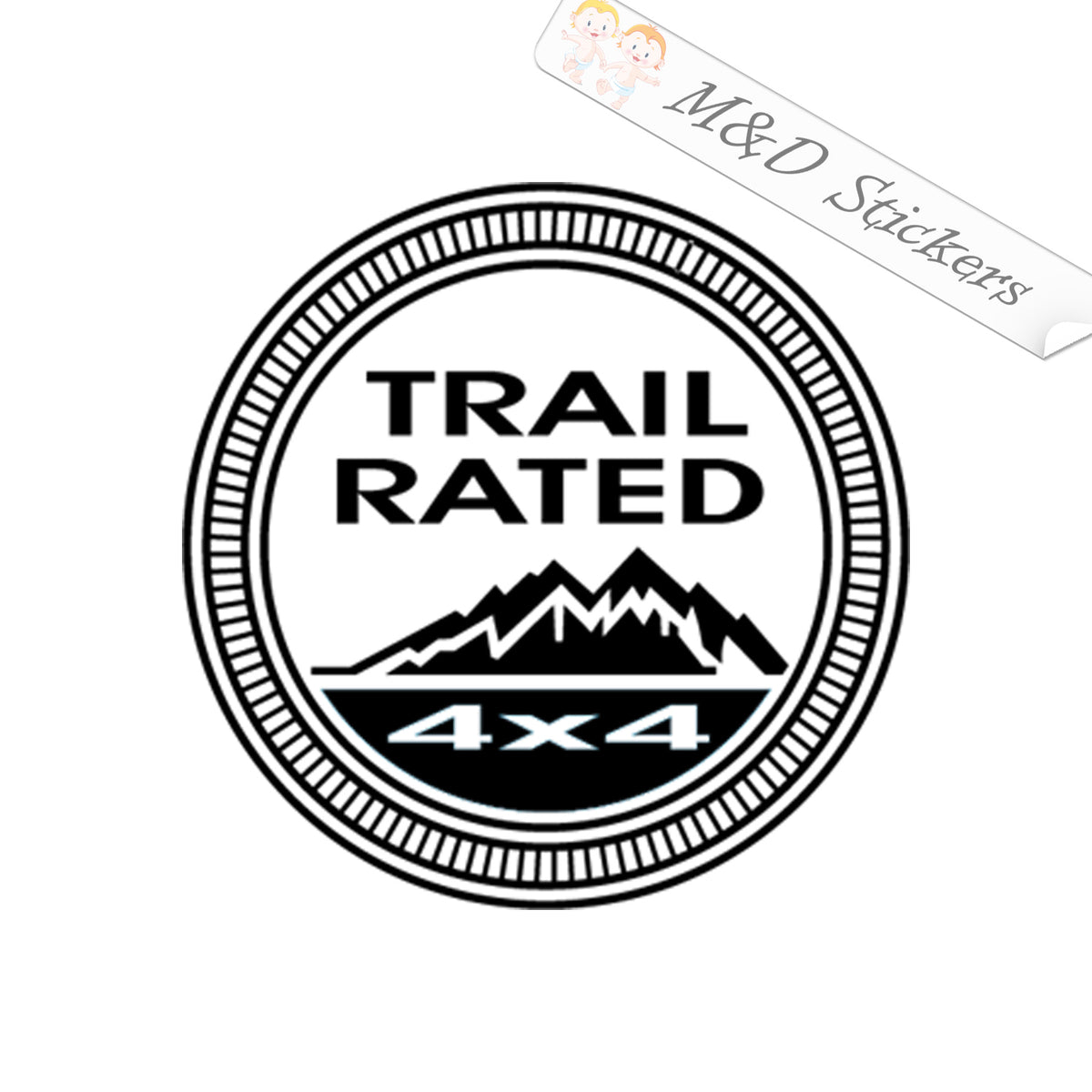 Jeep Trail Rated Emblem (4.5" - 30") Vinyl Decal in Different colors ...